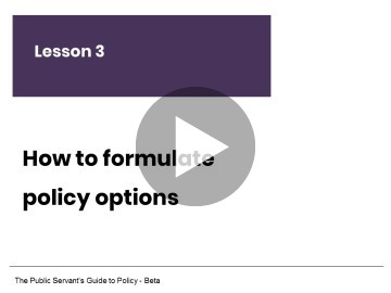 Lesson 3 - How to formulate policy options